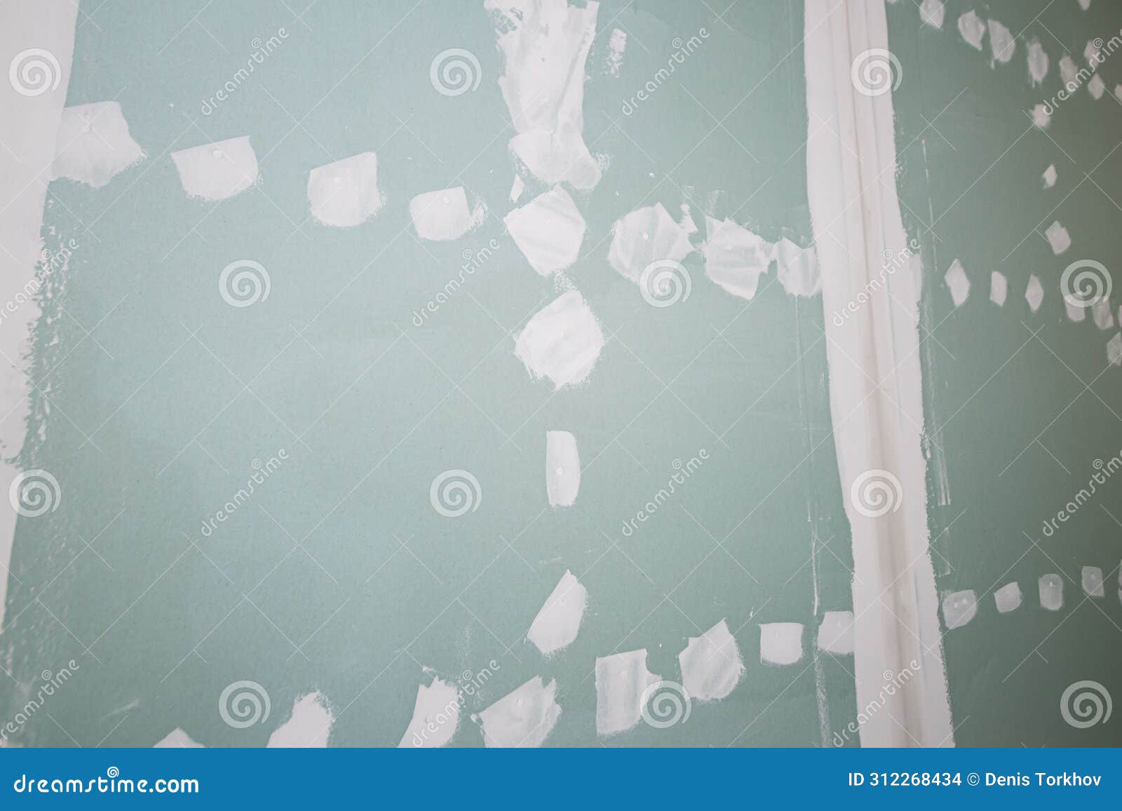 Texture of Drywall with Evenly Twisted Screws and Putty Joints in a New ...