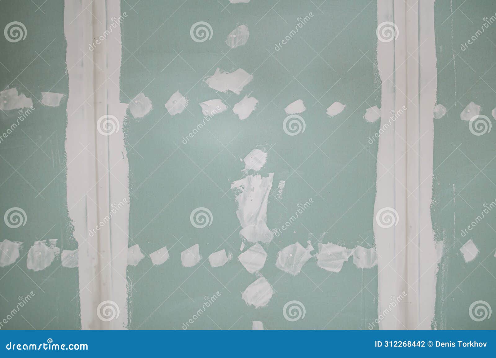 Texture of Drywall with Evenly Twisted Screws and Putty Joints in a New ...