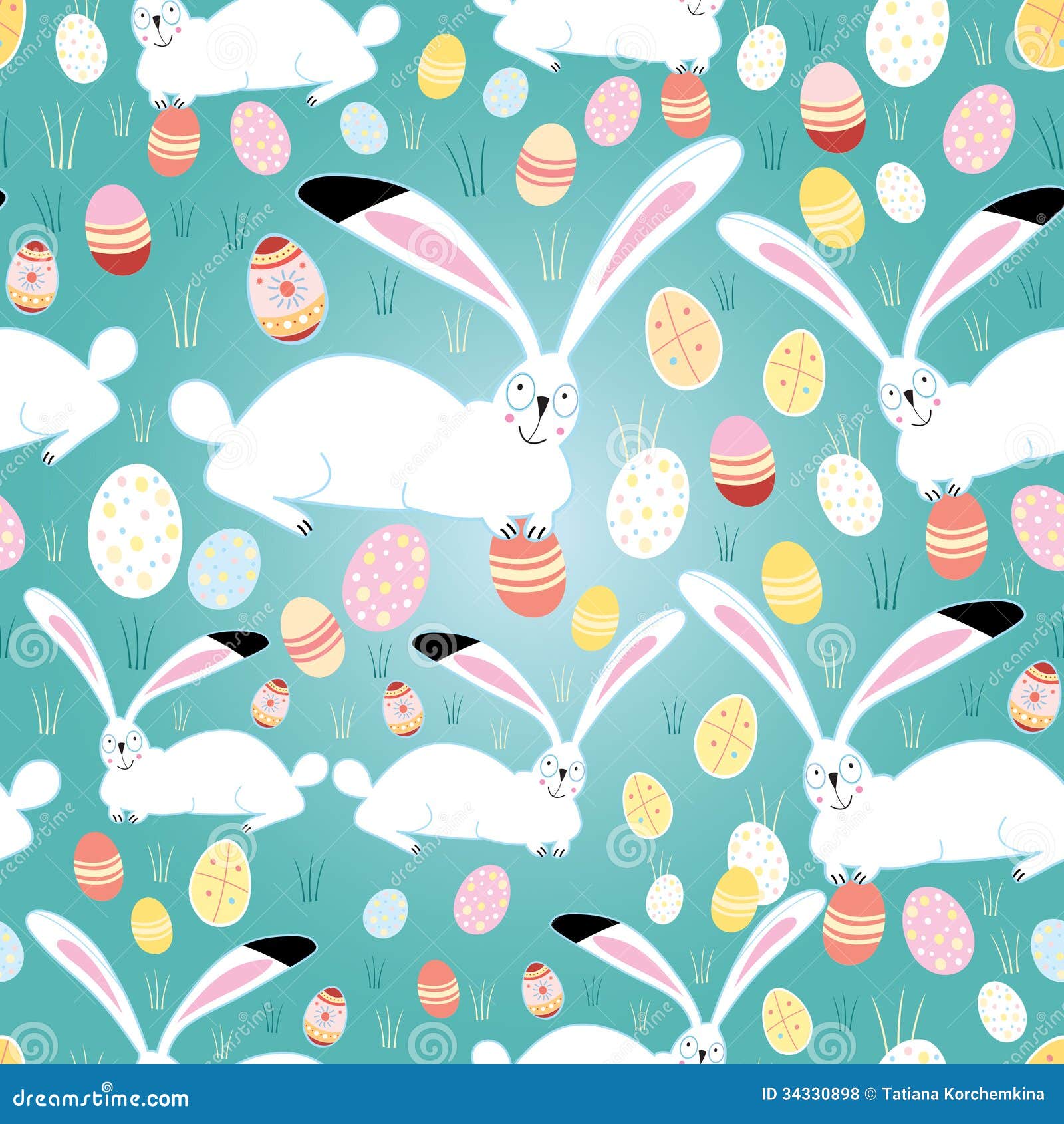 Texture Easter Eggs and Bunnies Stock Vector - Illustration of decor ...