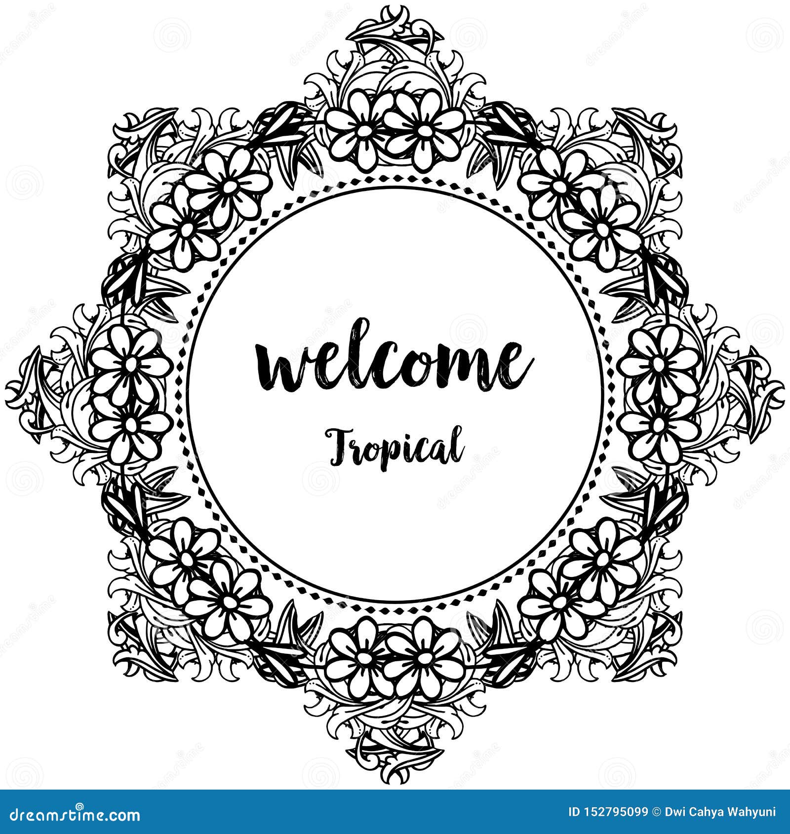 Texture Elegant of Card, Text Welcome Tropical for Spring Concept and ...