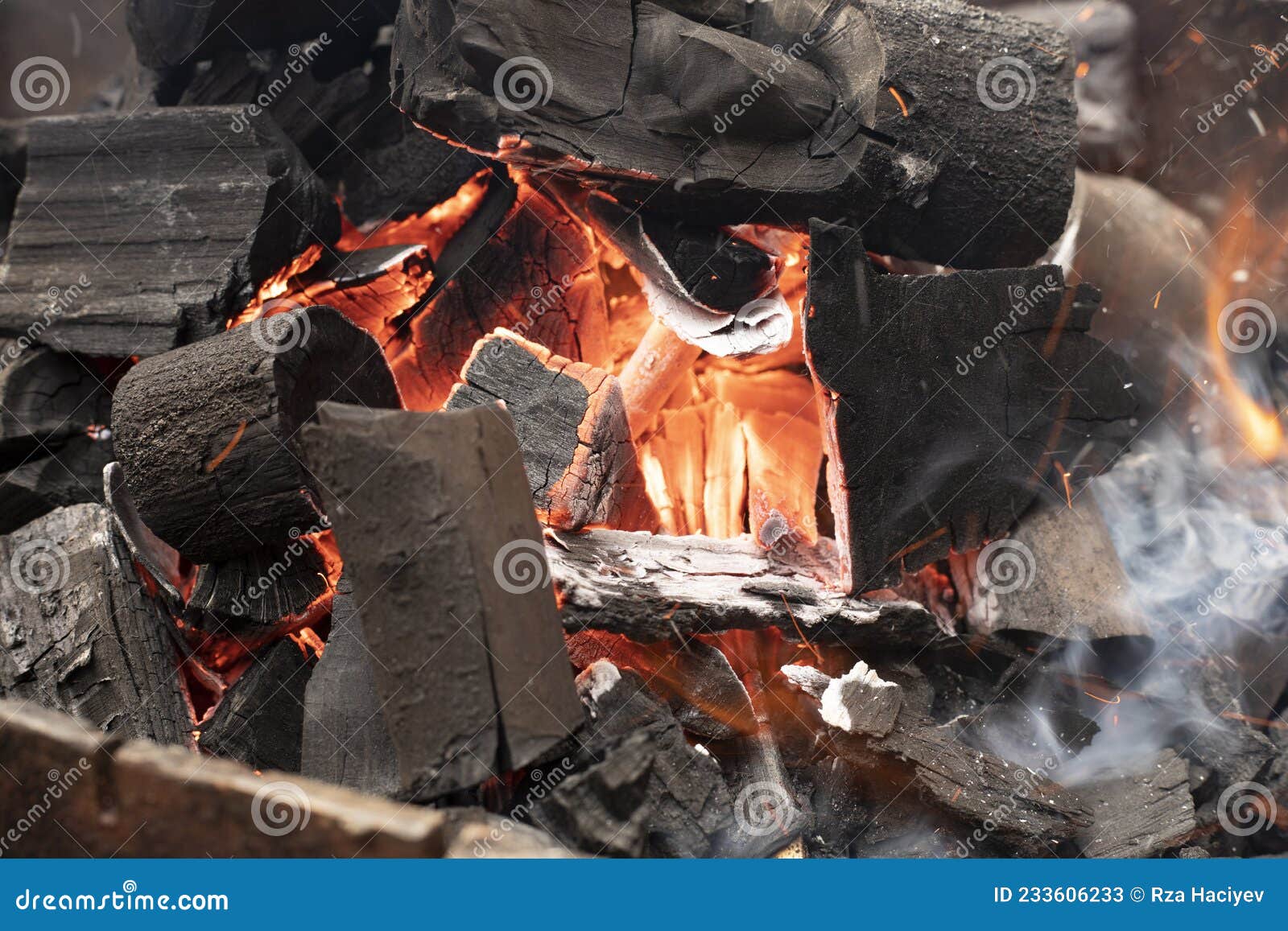 Texture Embers Closeup. Embers after a Fire. Stock Image - Image of ...