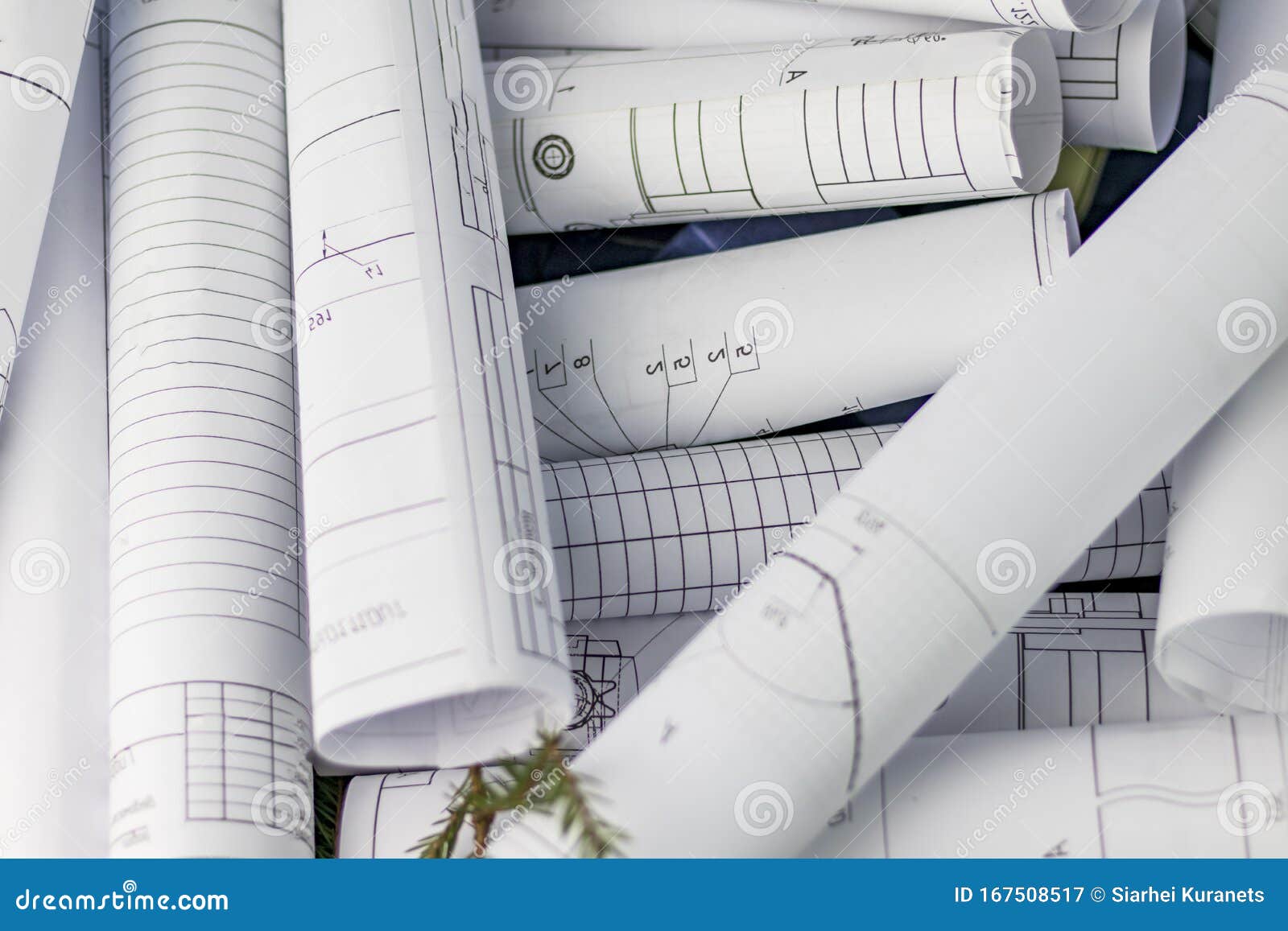 Texture. Engineering Plans Twisted into a Roll Stock Image - Image of ...