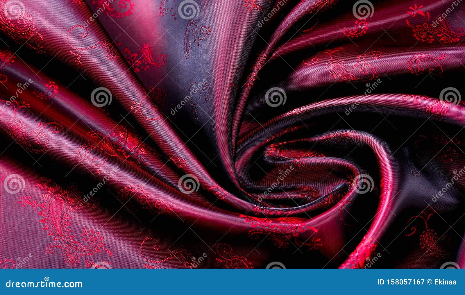 Texture, Fabric, Red Silk with Paisley Pattern. this Beautiful Printed ...