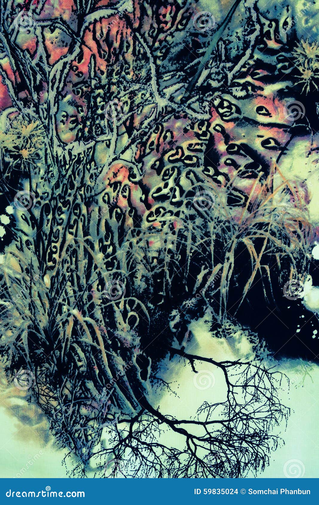 Texture Fabric of Tropical Forests Stock Illustration - Illustration of ...