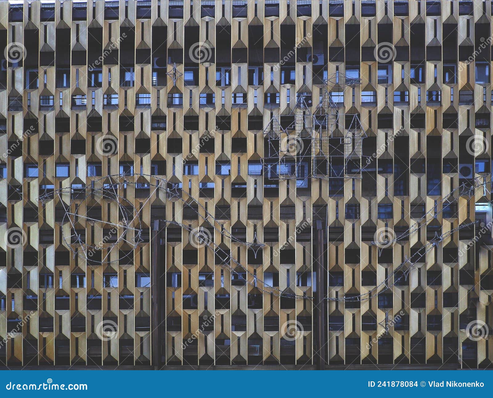 Texture of the Facing of the Building of the Shopping Center in the ...