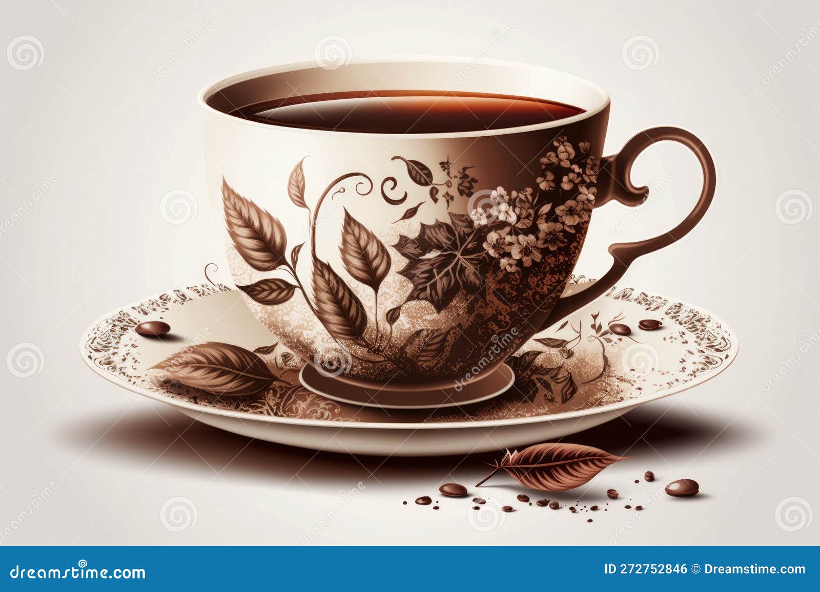 Texture Filled Coffee Cup Vector. Generative Ai Stock Illustration ...