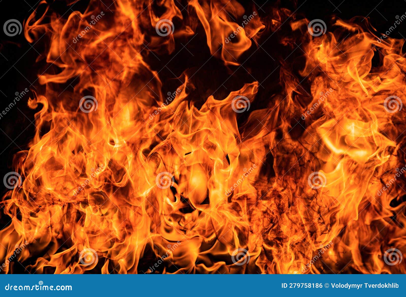 Texture of Fire on a Black Background. Abstract Fire Flame Background ...