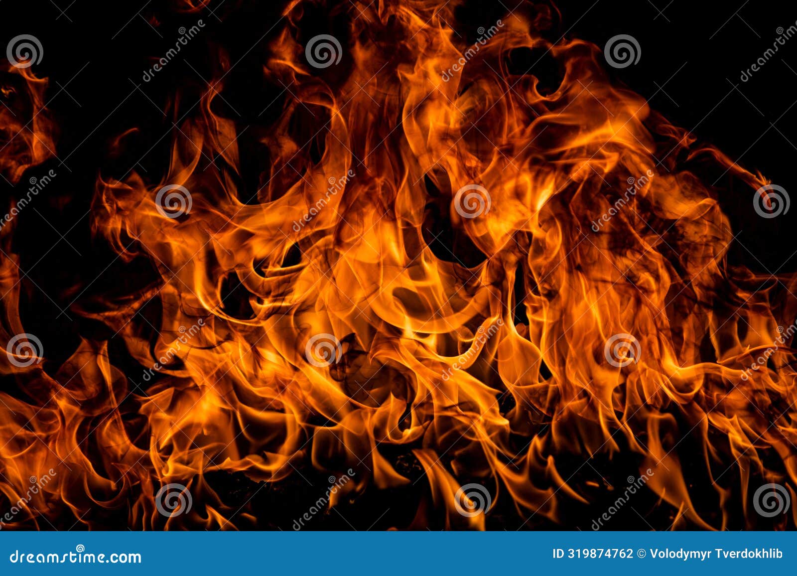 Texture of Fire on a Black Background. Abstract Fire Flame Background ...