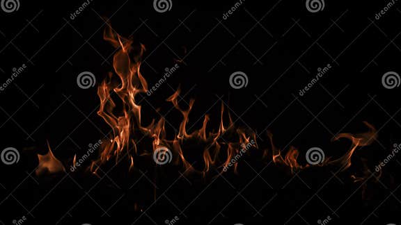 Texture of Fire on Black Background. Hell Bonfire. Texture of Fire on a ...