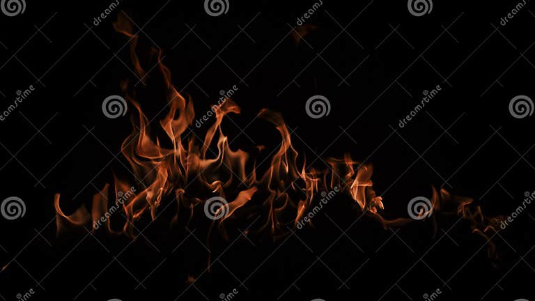 Texture of Fire on Black Background. Hell Bonfire. Texture of Fire on a ...