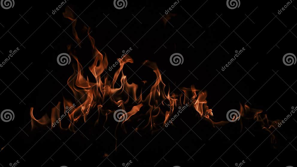 Texture of Fire on Black Background. Hell Bonfire. Texture of Fire on a ...