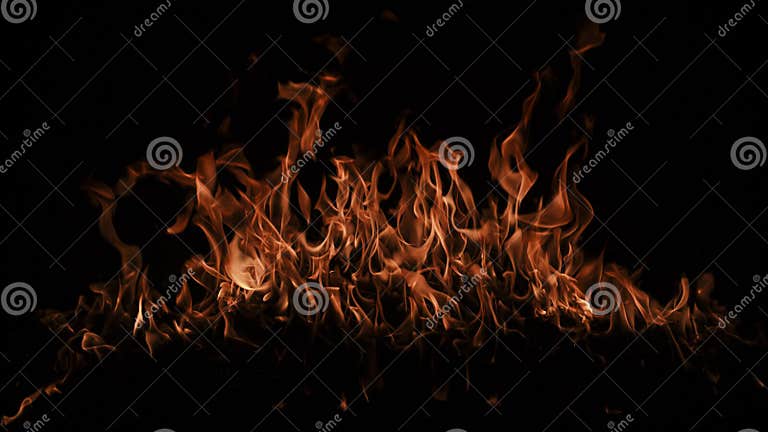 Texture of Fire on Black Background. Hell Bonfire. Texture of Fire on a ...
