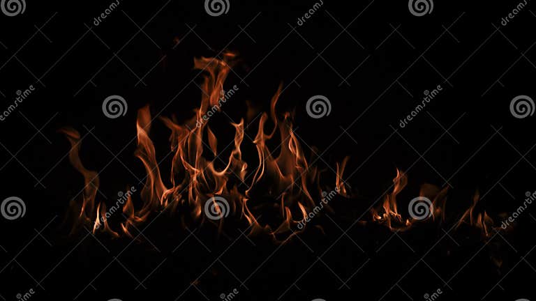 Texture of Fire on Black Background. Hell Bonfire. Texture of Fire on a ...