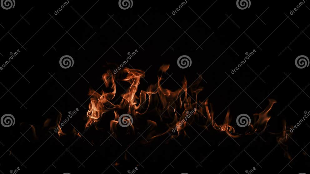 Texture of Fire on Black Background. Hell Bonfire. Texture of Fire on a ...