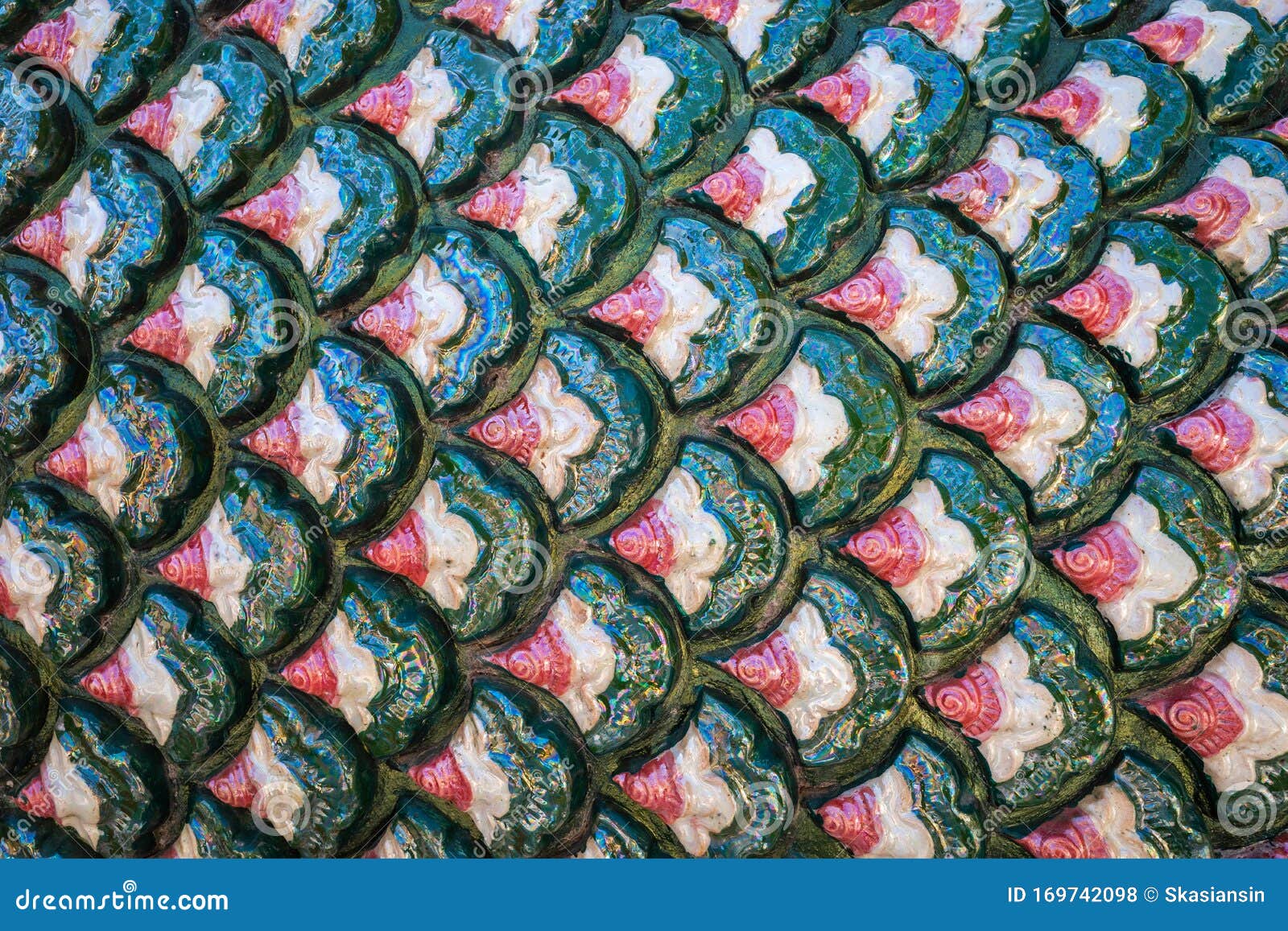 Texture of Fish Scale Made from Ceramic Tiles Stock Photo - Image of ...