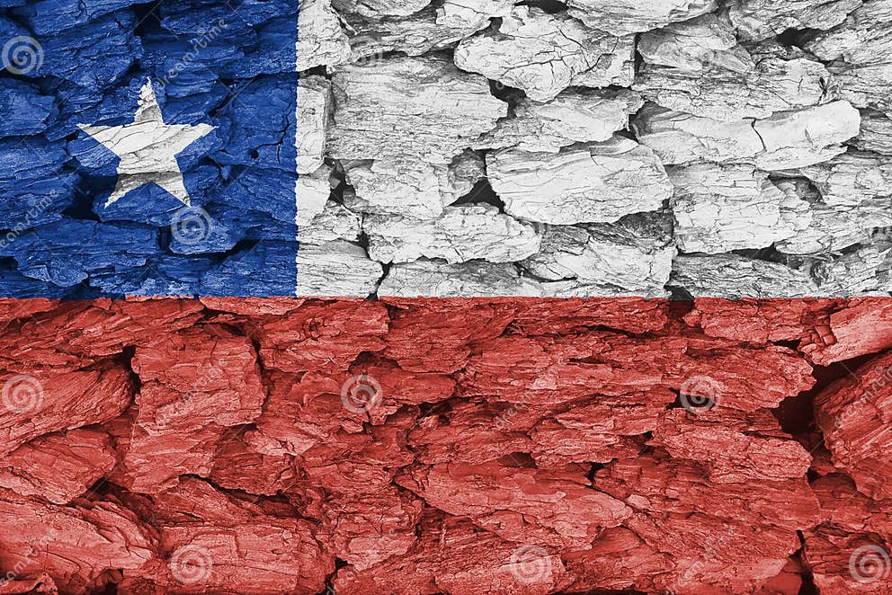 Texture of the Flag of Chile on Bark. Stock Illustration - Illustration ...