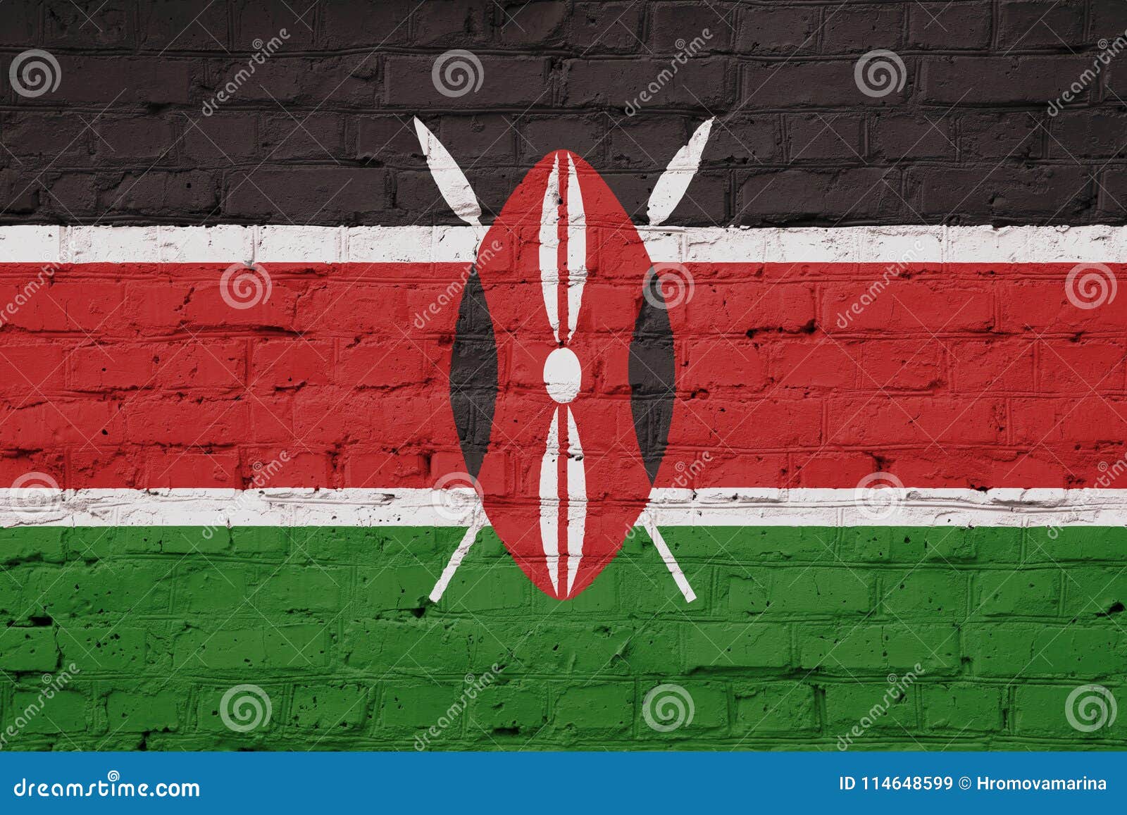 Texture of the Flag of Kenya. Stock Image - Image of insignia, brick ...