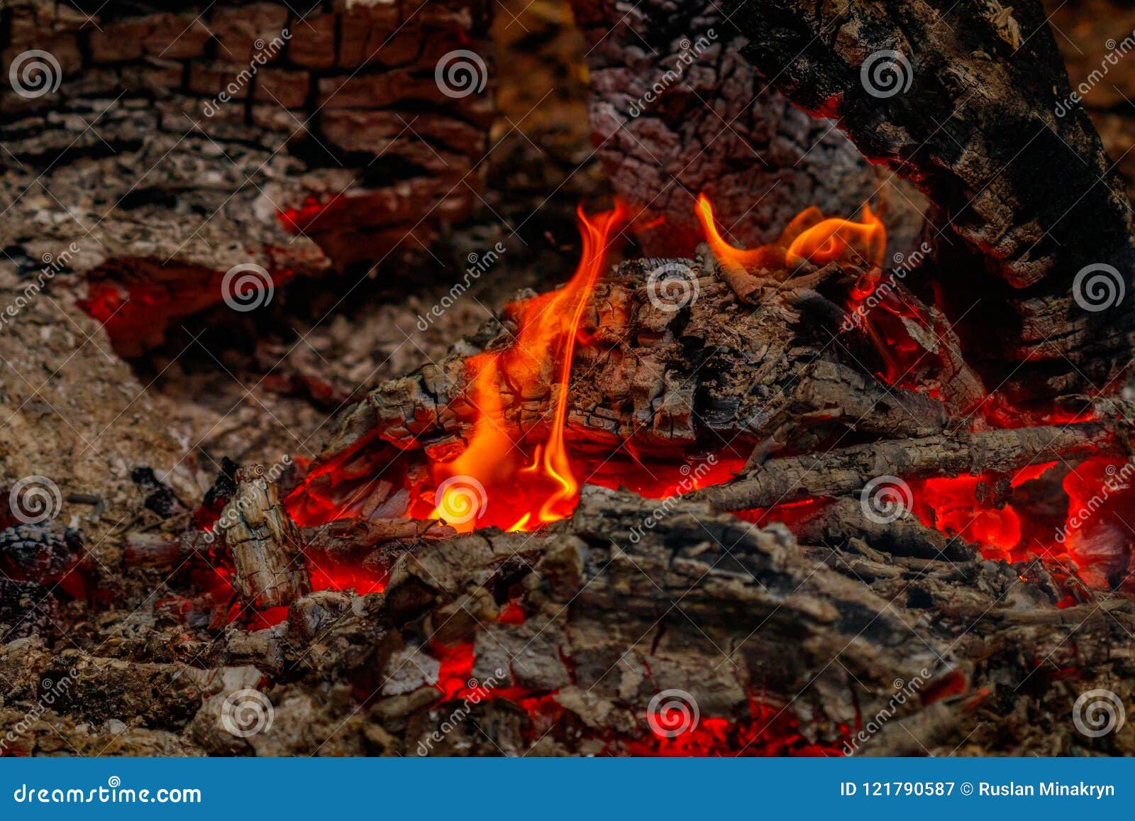 Texture Flame from Burning Logs at Night Stock Image - Image of heat ...