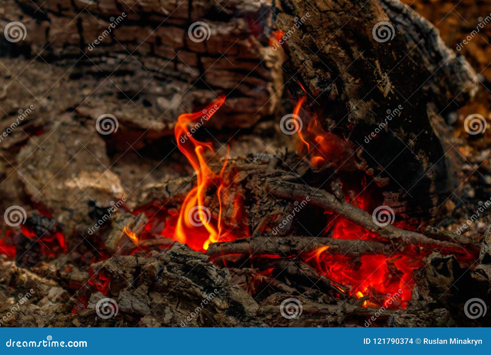 Texture Flame from Burning Logs at Night Stock Photo - Image of ...