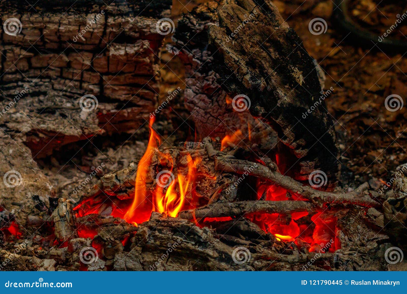 Texture Flame from Burning Logs at Night Stock Image - Image of ...