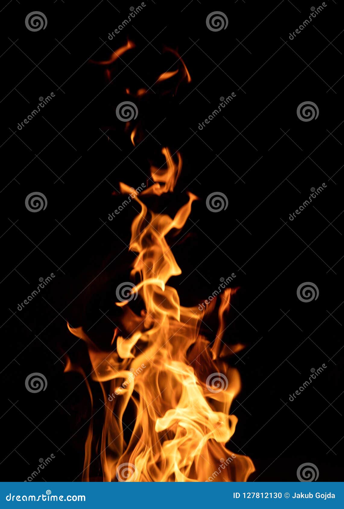 Texture of Flame, Isolated on Black Background Stock Photo - Image of ...