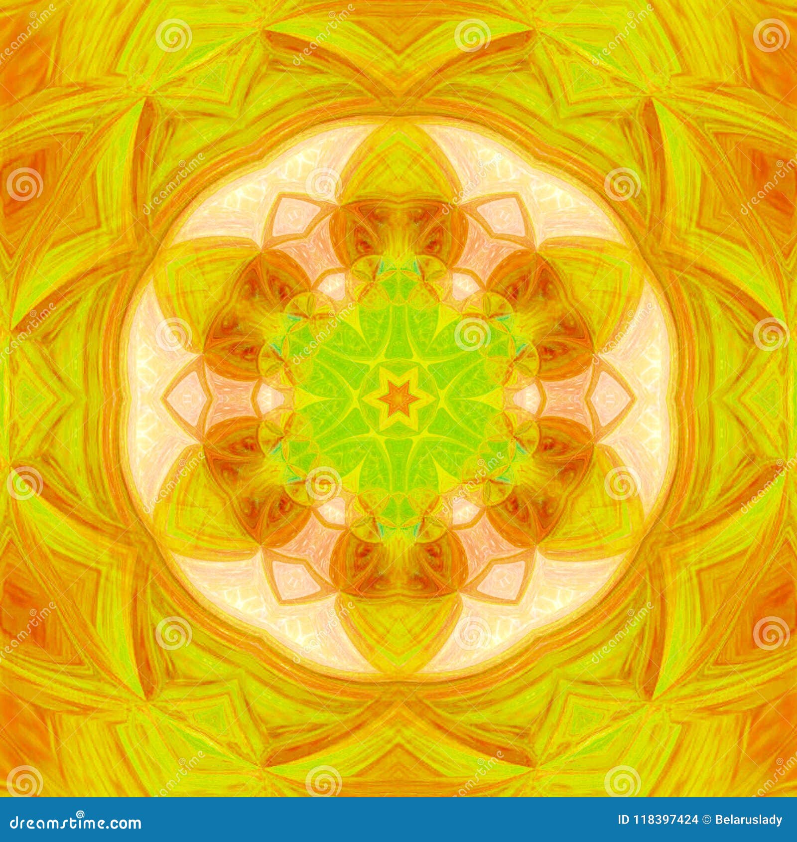 Tile Texture with Floral Mandala in Indian Style Stock Illustration ...