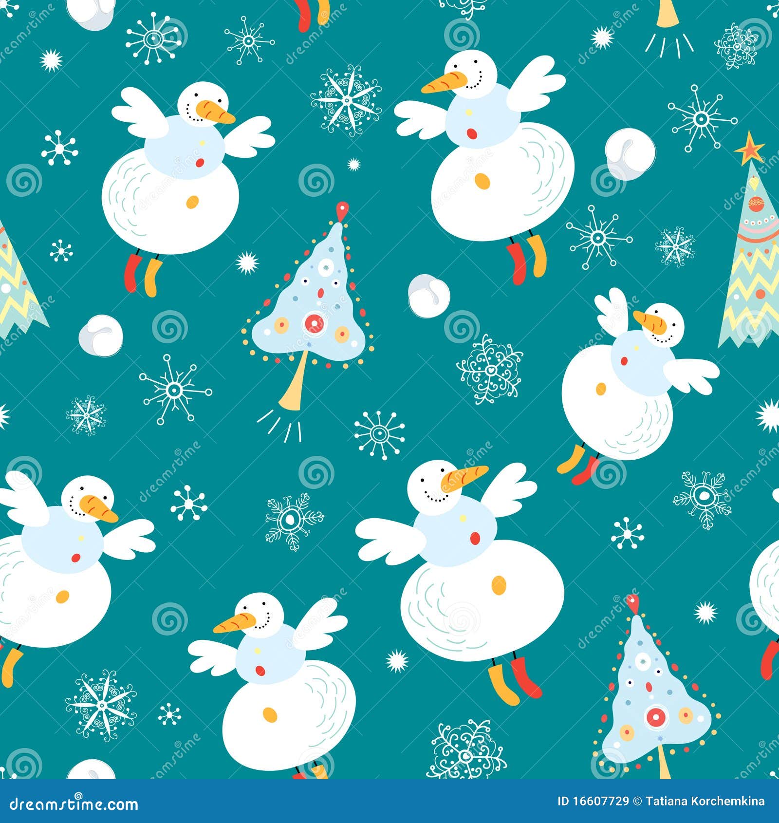 Texture flying snowmen stock vector. Illustration of year - 16607729