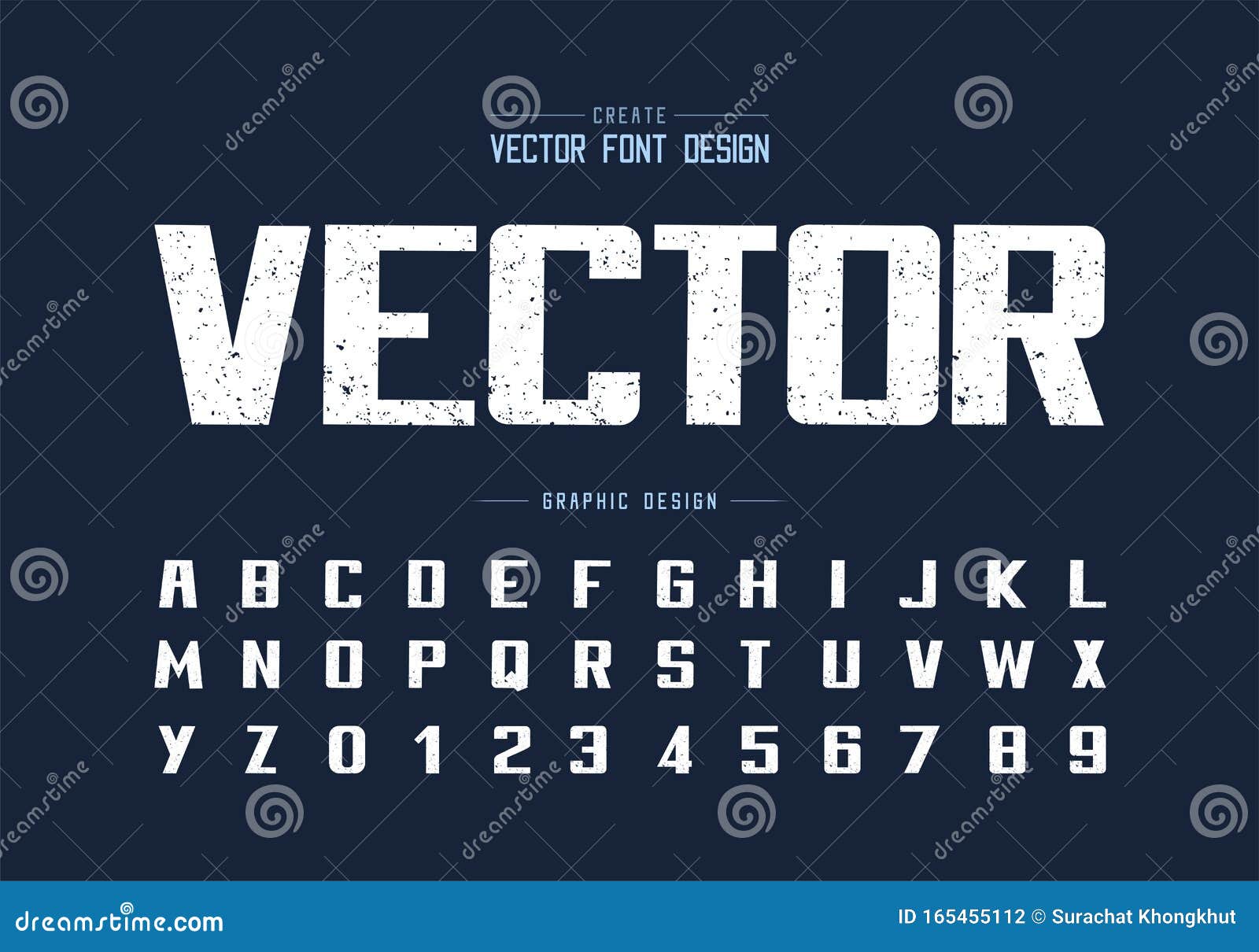 Texture Font and Bold Alphabet , Rough Writing Typeface and Number ...