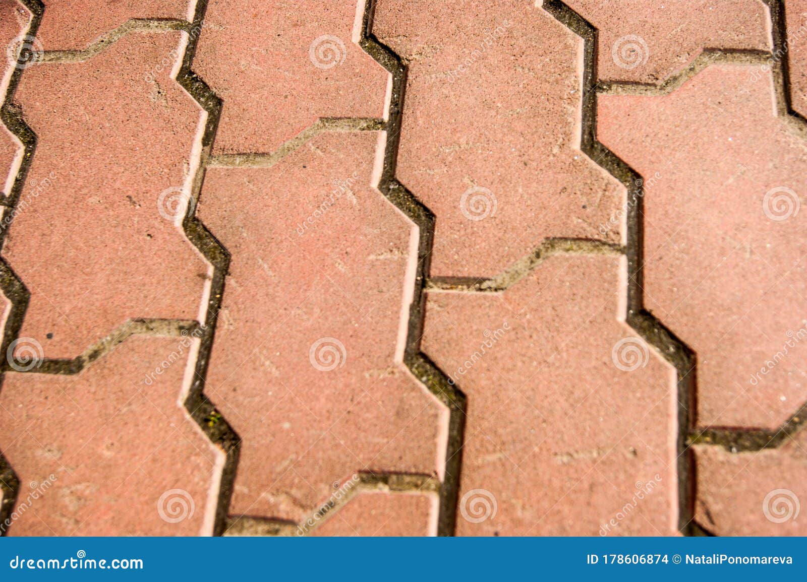 Texture of a Footpath Paved with Red Brick Paving Slabs Stock Photo ...