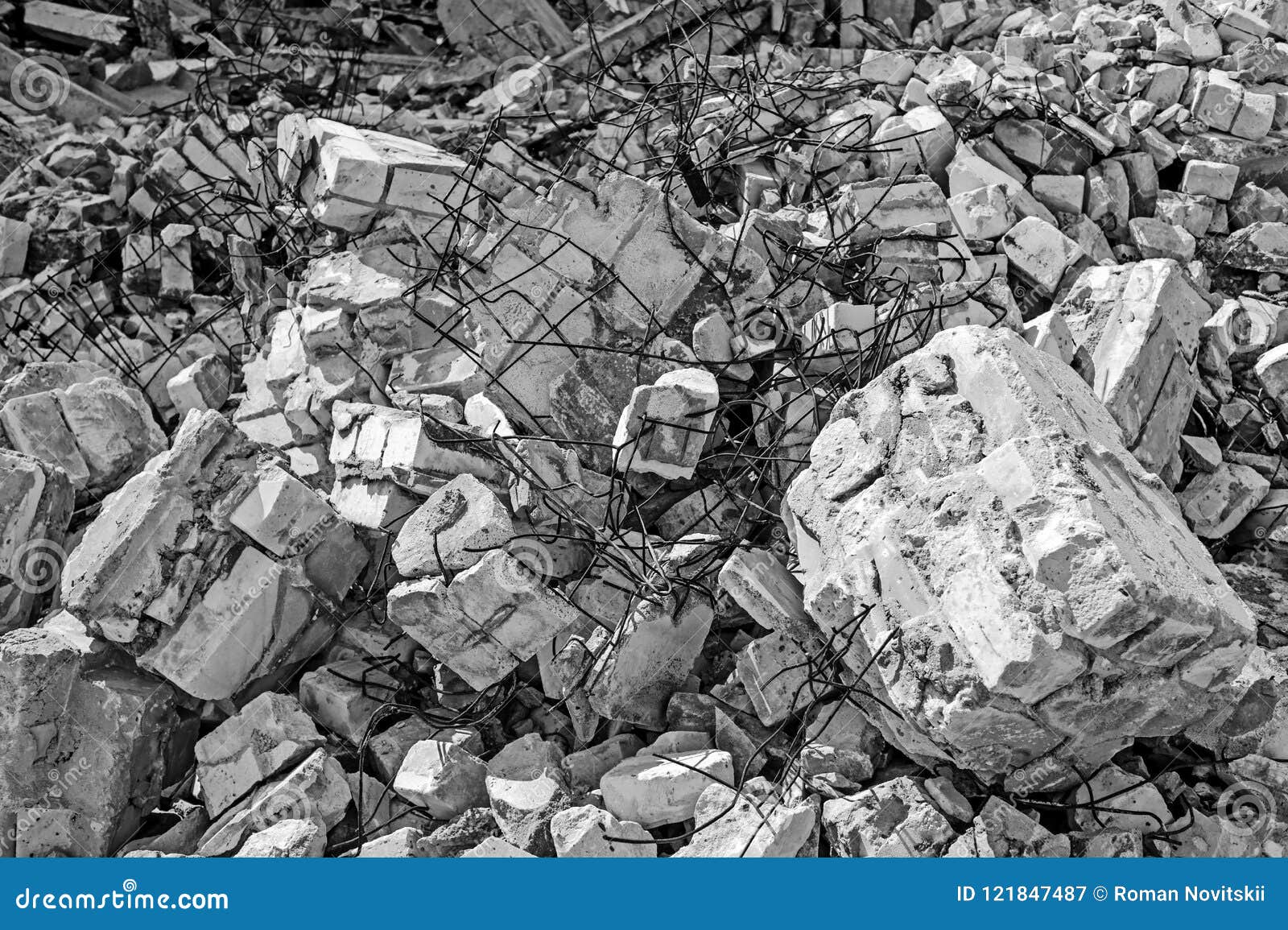 Texture in the Form of Scattered Stones Remains of a Destroyed Building ...