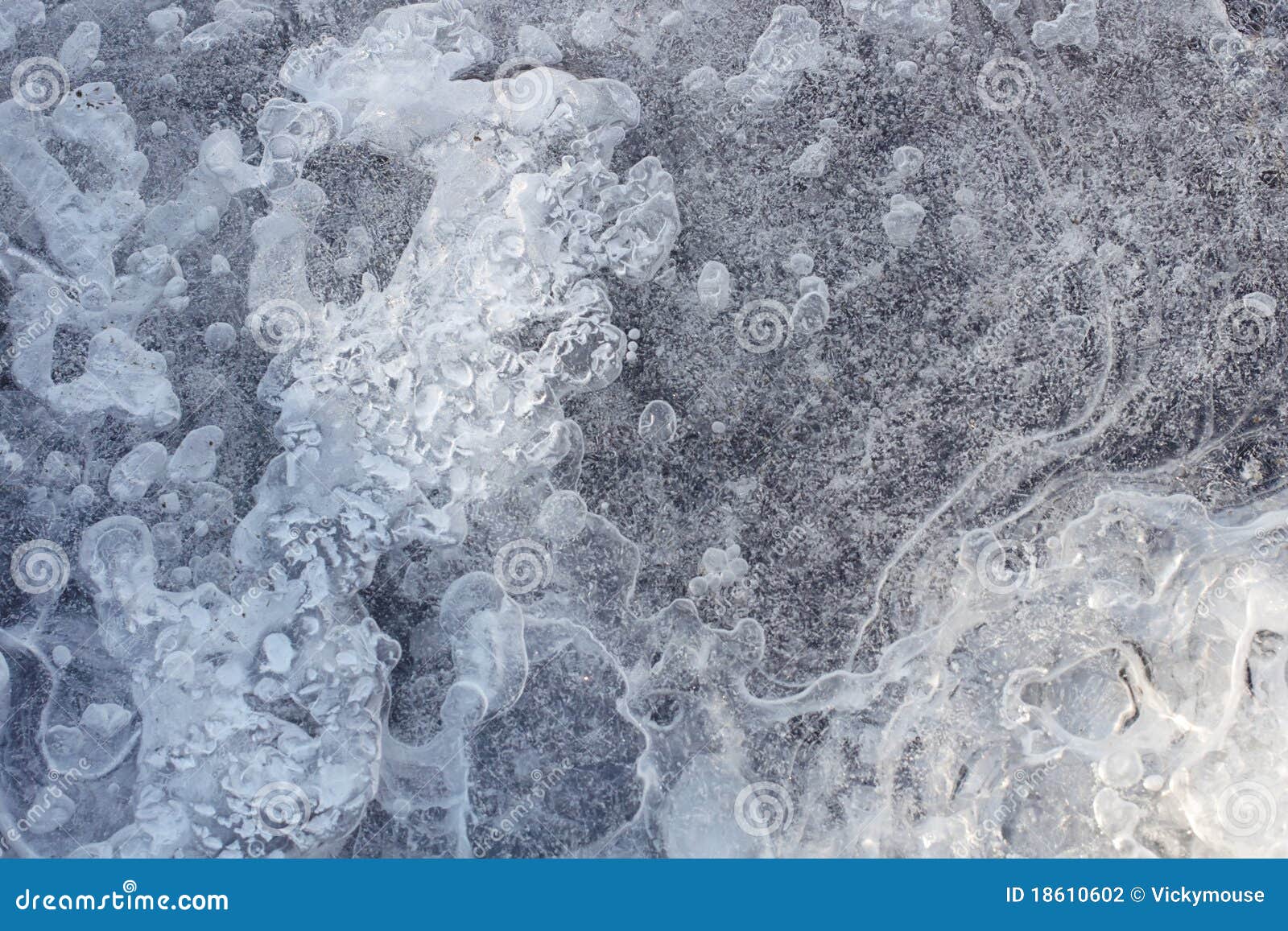 Texture of Frozen Water with Bubbles Stock Photo - Image of white ...