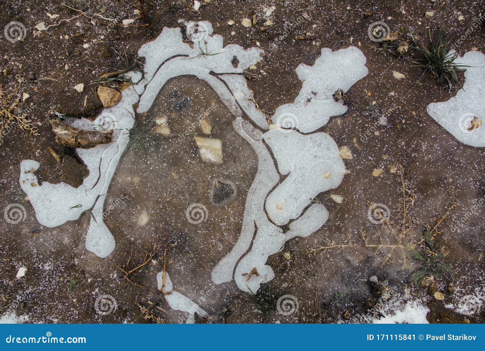 Texture of Frozen Water on the Pavement Stock Image - Image of plastic ...