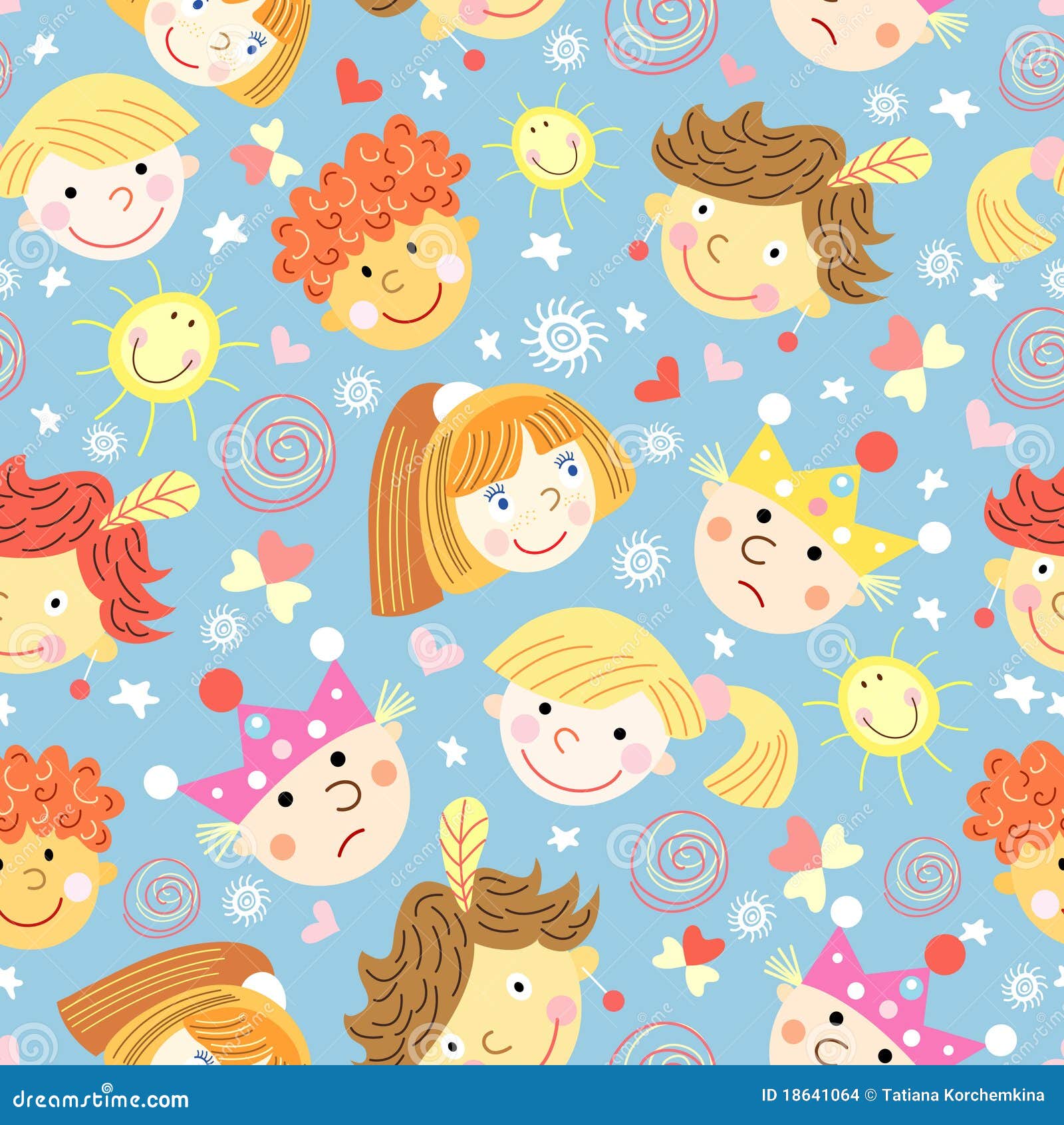 Texture of Fun Portraits of Children Stock Vector - Illustration of ...