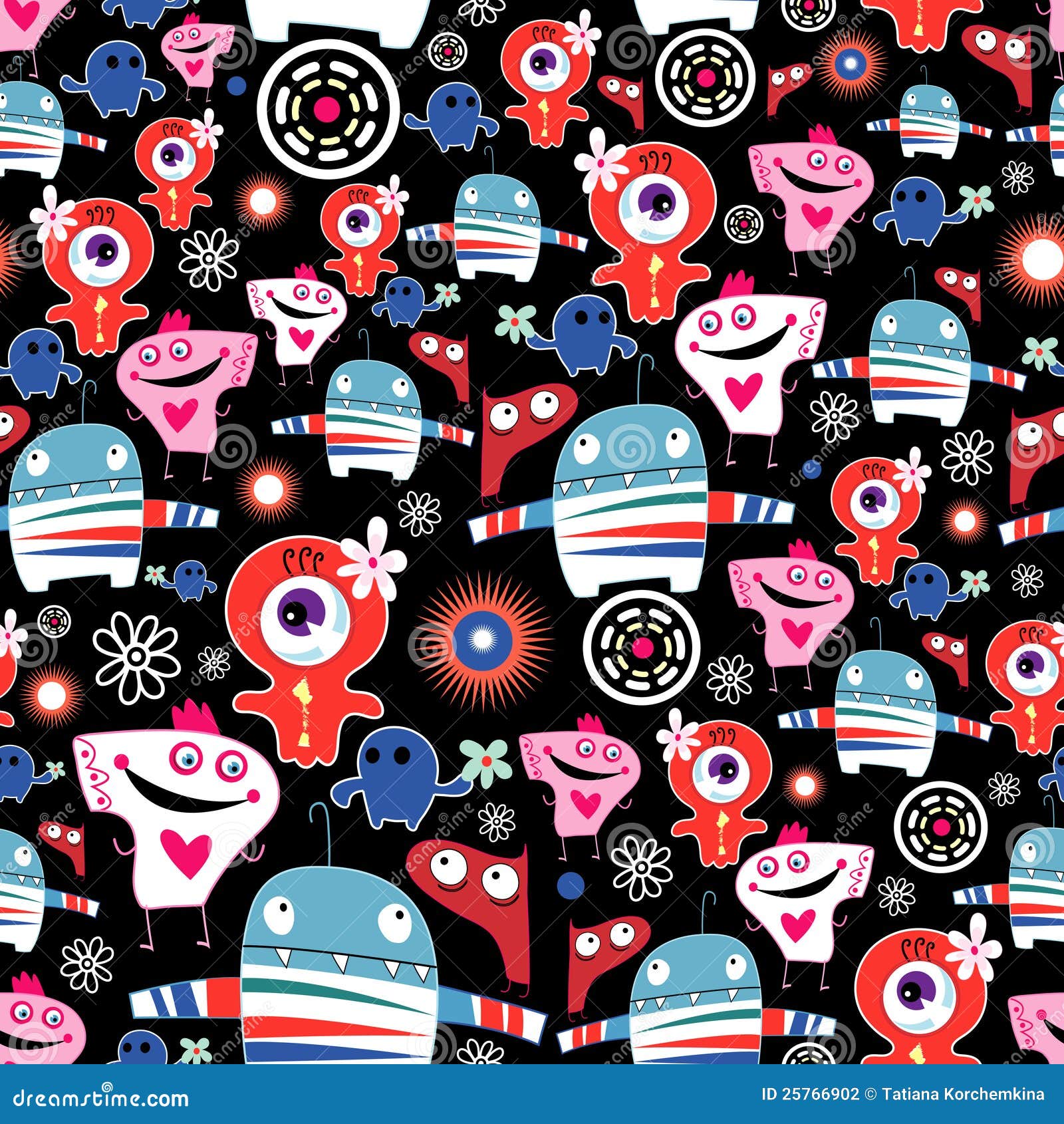 Texture funny monsters stock vector. Illustration of monsters - 25766902