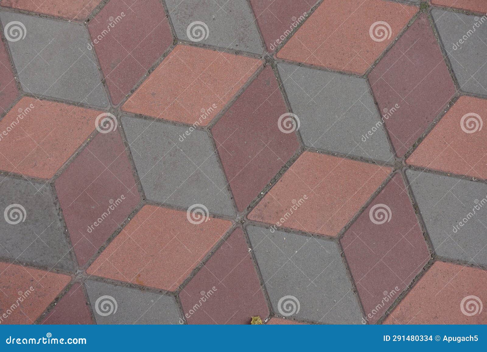 Texture of Pavement Made of Grey, Coral Red and Maroon Concrete Tiles ...