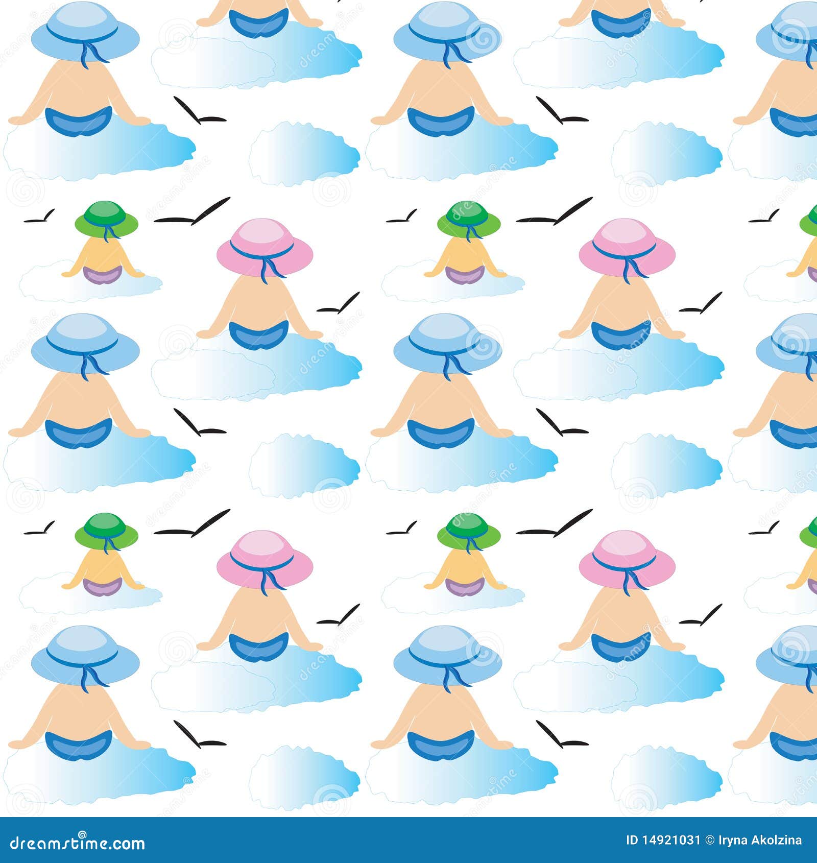 Texture with girls . stock vector. Illustration of wallpaper - 14921031