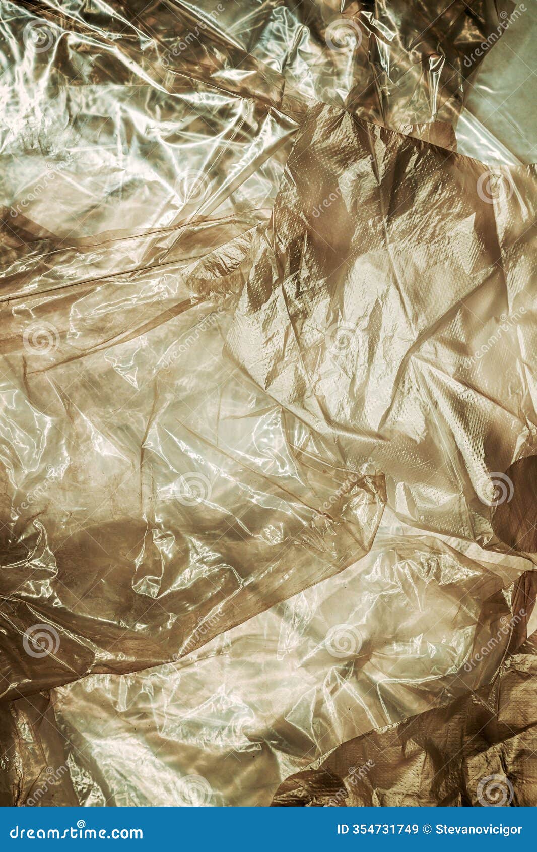 Texture of Glossy Polyethylene Plastic Sheet Material Crumpled and ...