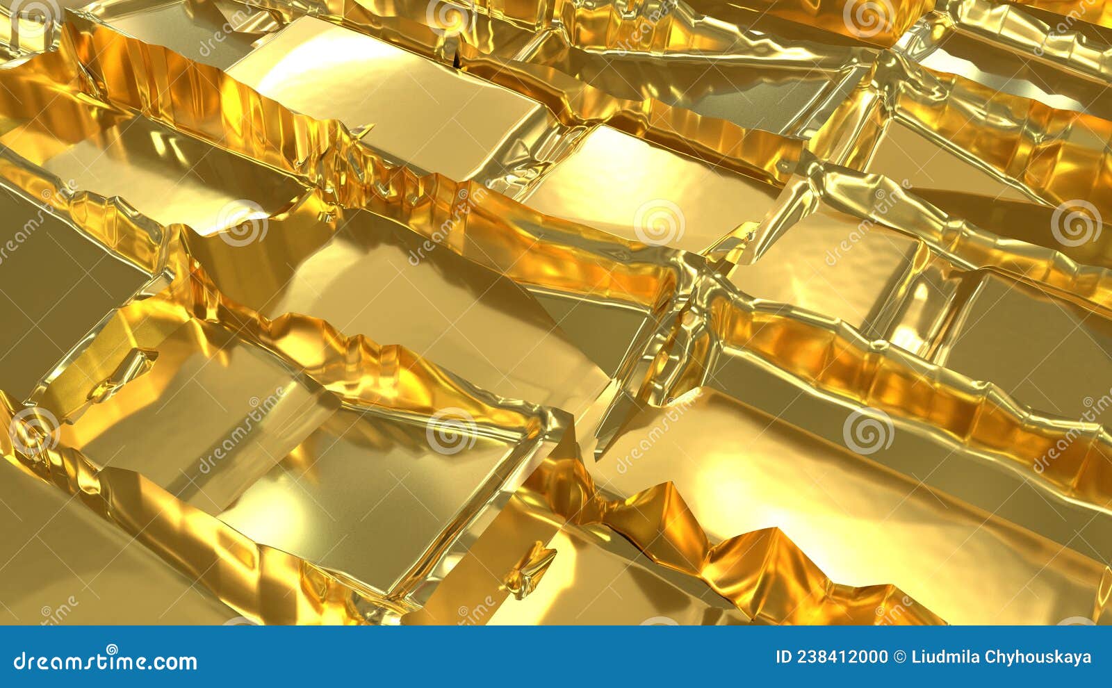 The Texture Of A Golden Brick With A Smooth Surface. Golden Background ...