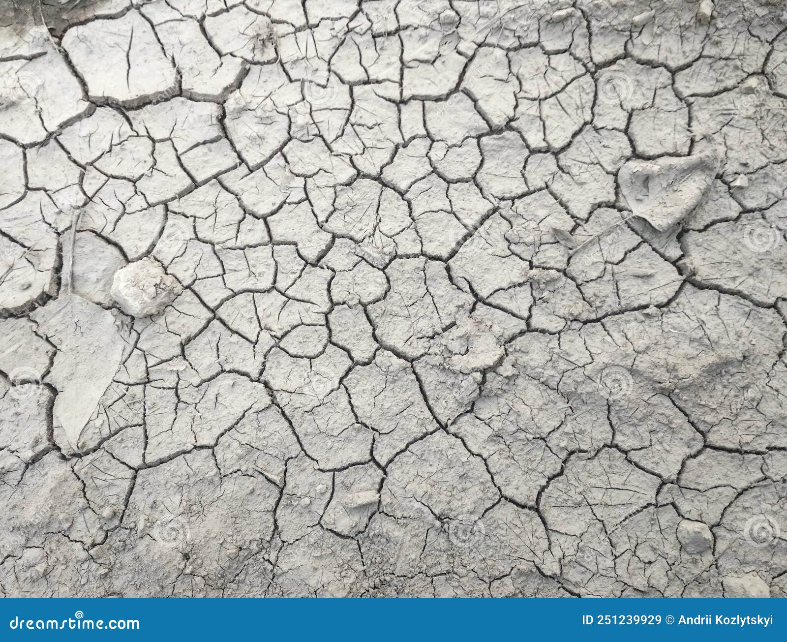The Clay Ground Has Cracks in the Top View for the Background or ...