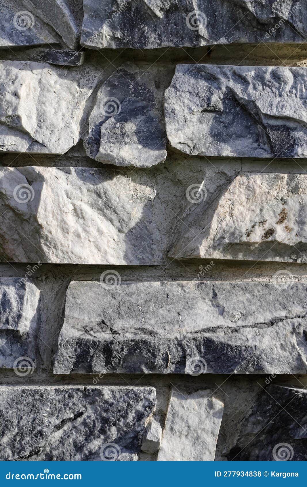 Gray Stone Wall Made of Rectangular Blocks of Different Surface ...