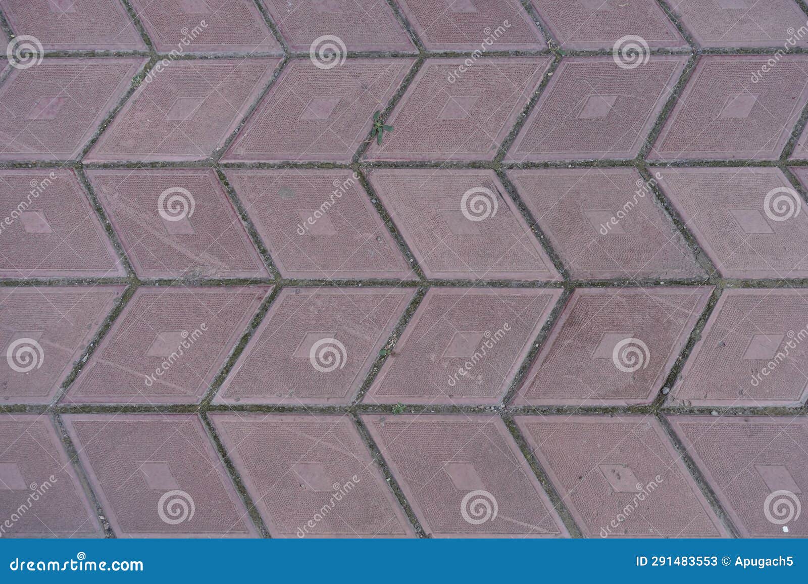 Texture of Grayish Pink Diamond-shaped Concrete Pavement with Geometric ...