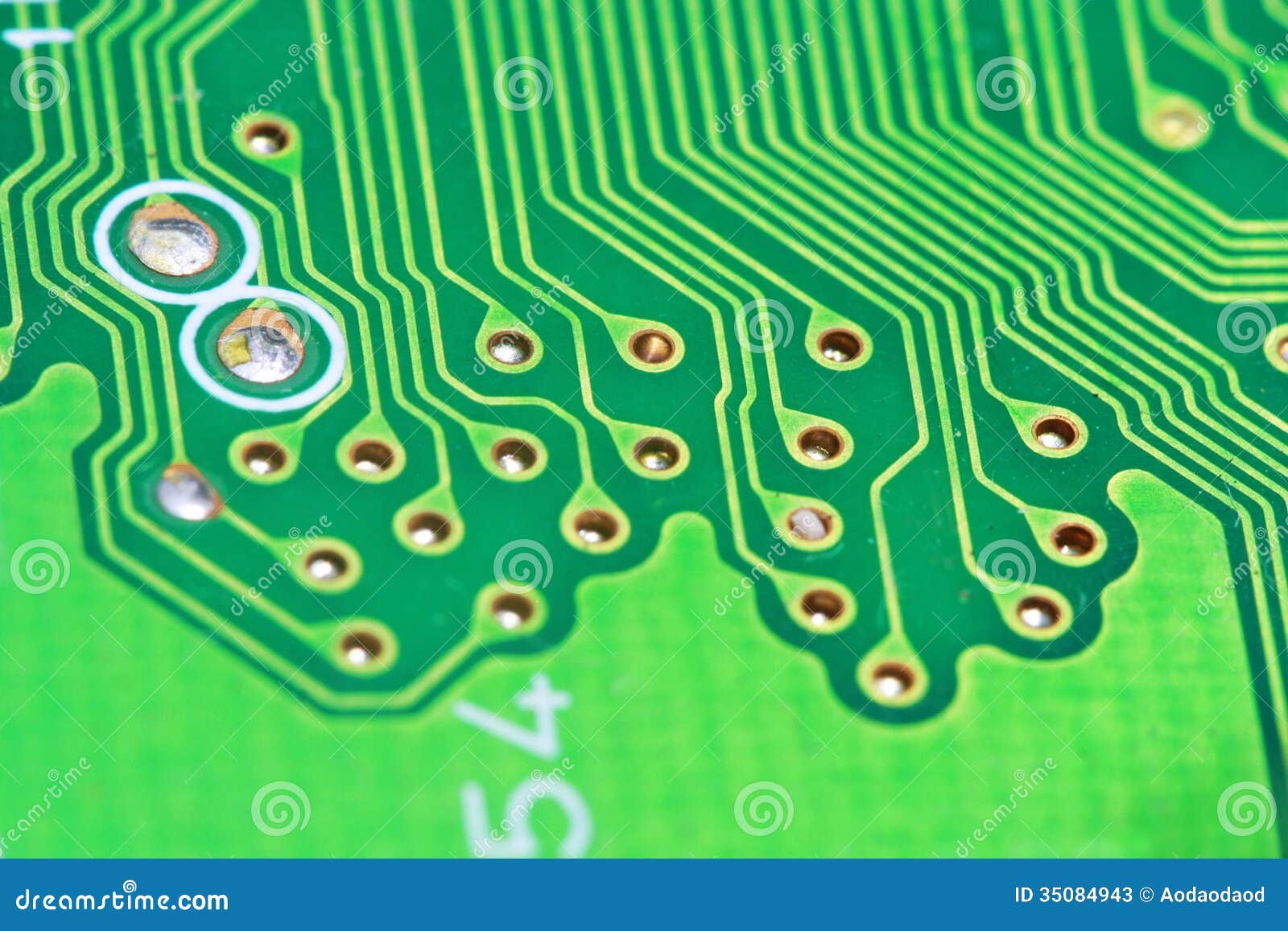Texture, Green Circuit Board Stock Image - Image of capacitor, center ...