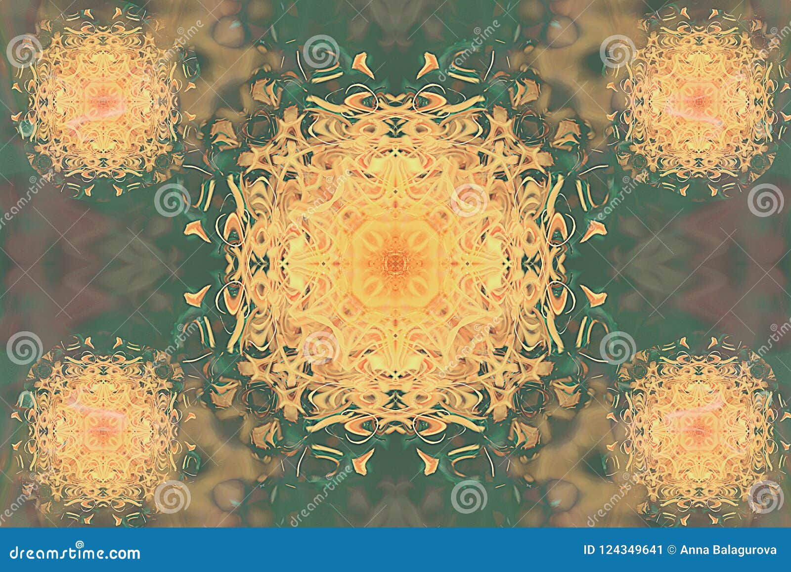 Texture Green Fantasy Flower Pattern Background Gradient Illustration ...