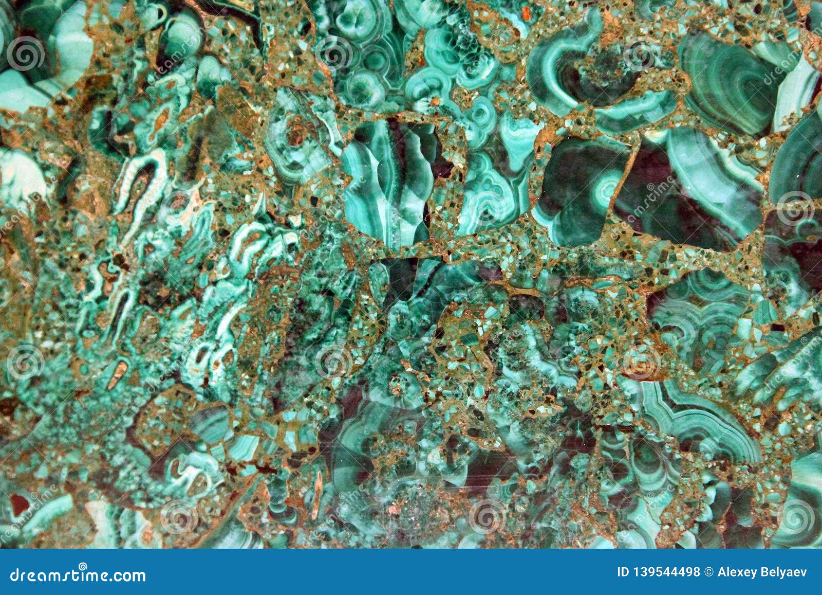 Texture of green malachite stock photo. Image of rock - 139544498