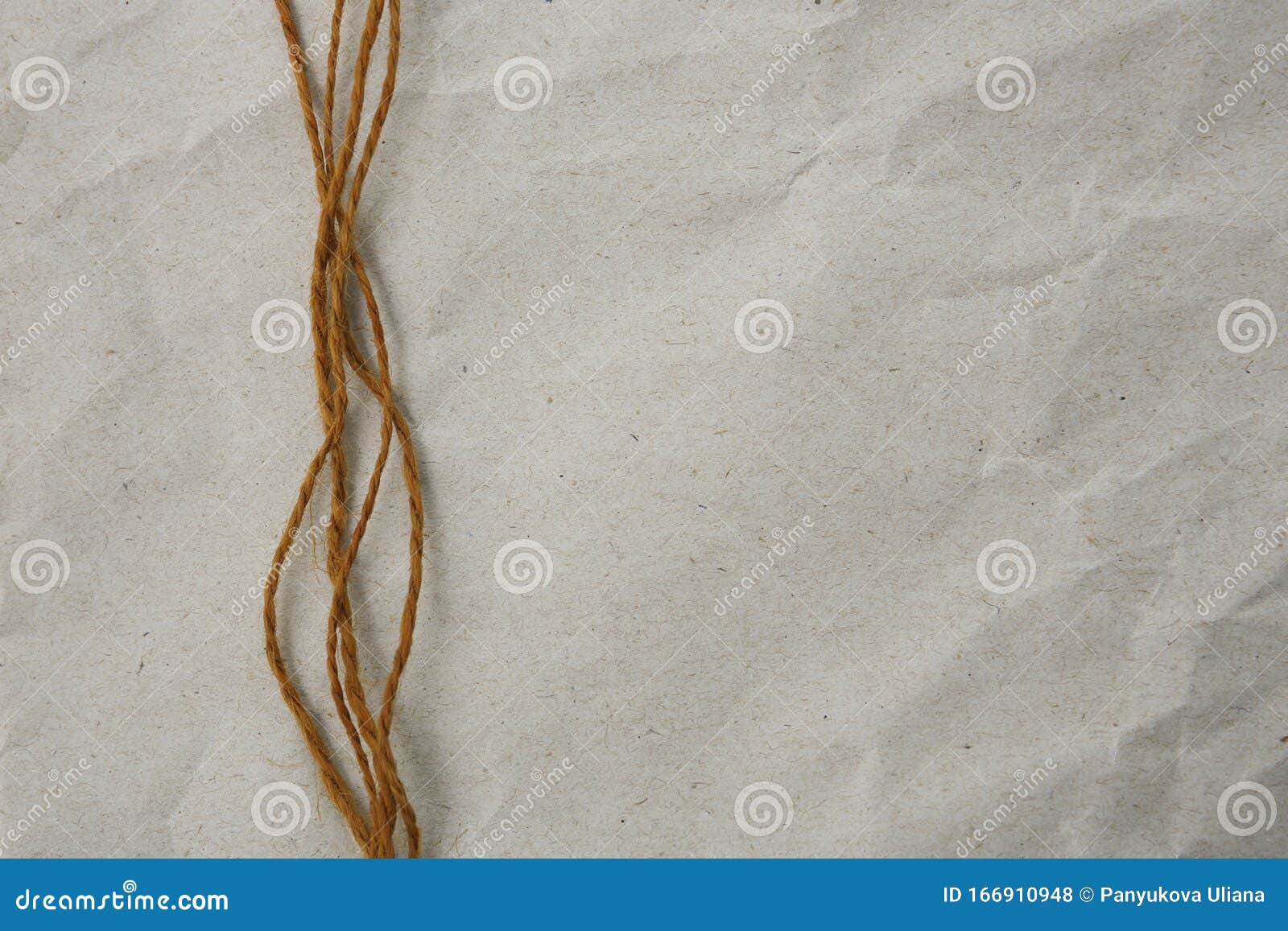Texture of Grey Crumpled Paper with Rope. Background with a Copy Space ...