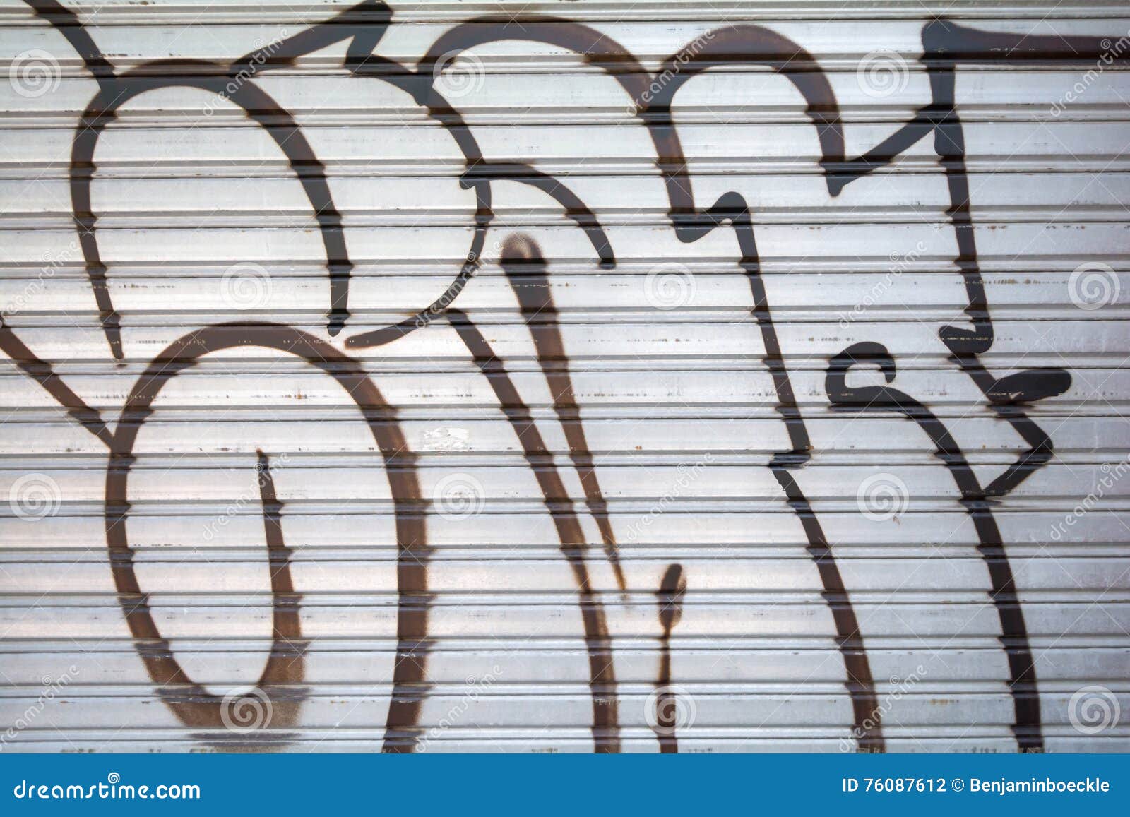 Texture of a Grey Metal Gate with a Black Graffity Stock Photo - Image ...