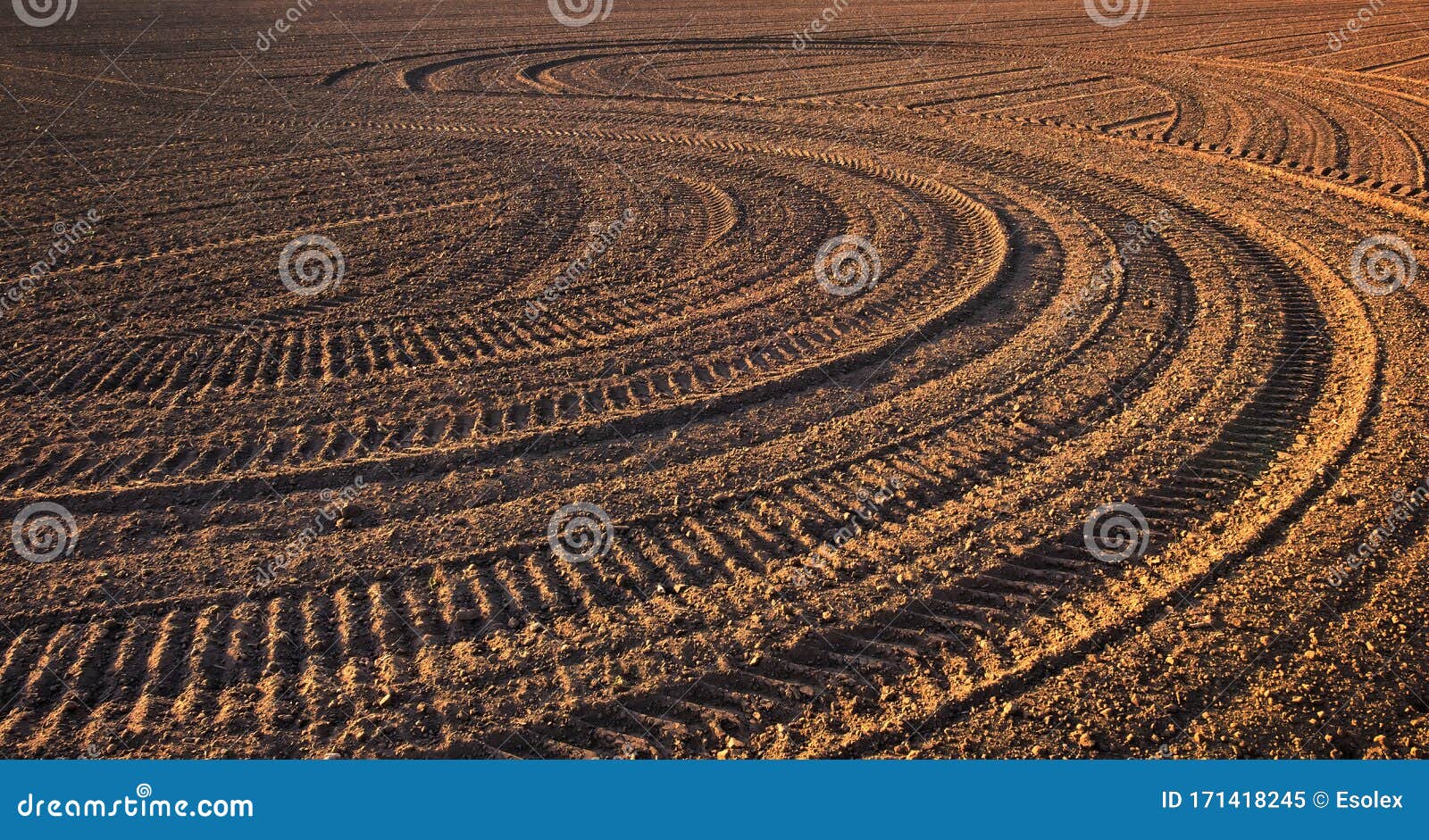 Texture of Ground with Traces of the Tractor. Plowed Field Stock Image ...
