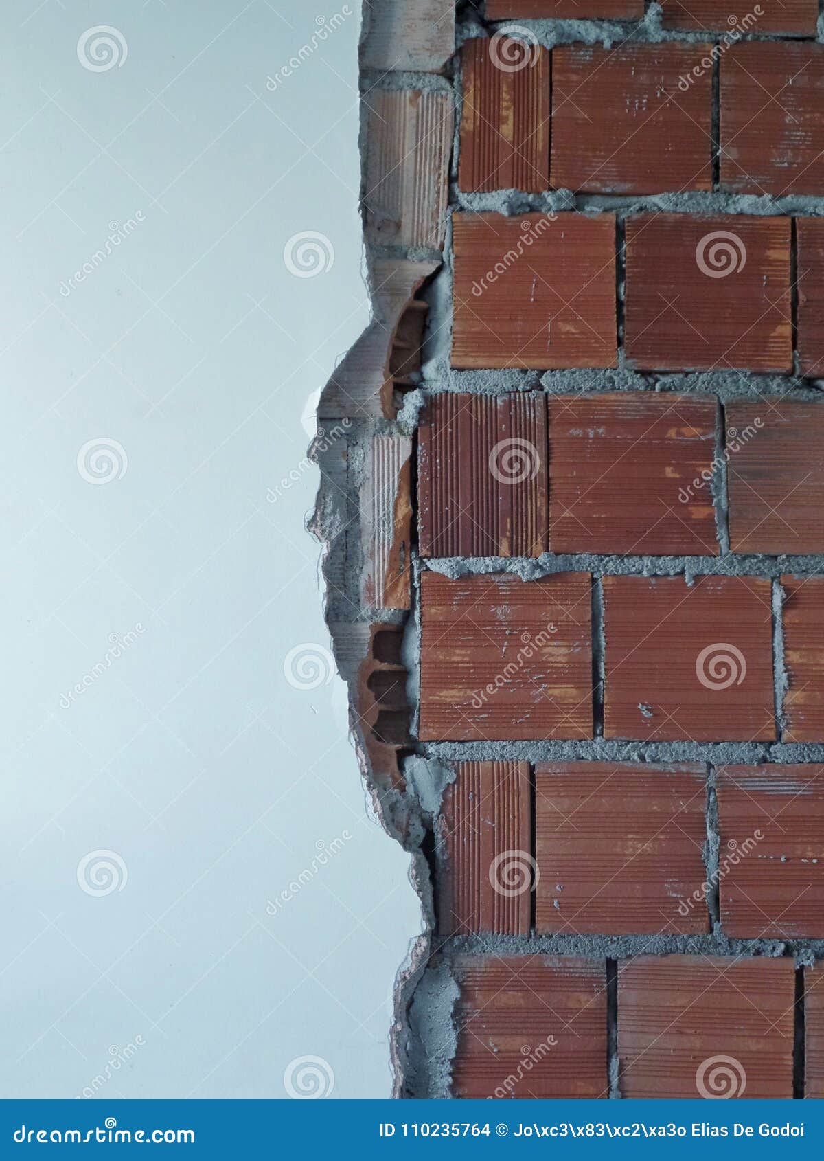 Half of White Wall with Rustic Red Bricks Stock Photo - Image of stone ...