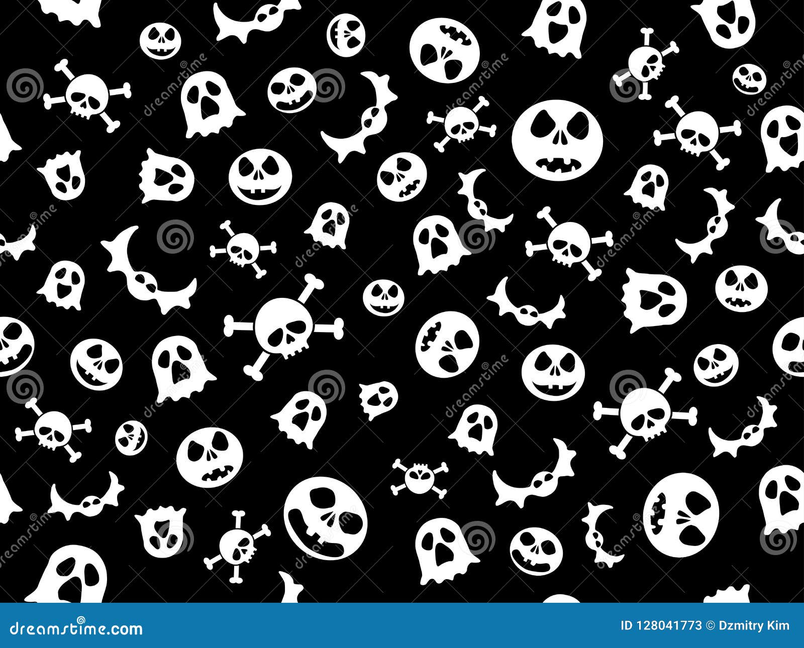Texture Halloween White Orange Repeats Seamless Vector Illustration ...