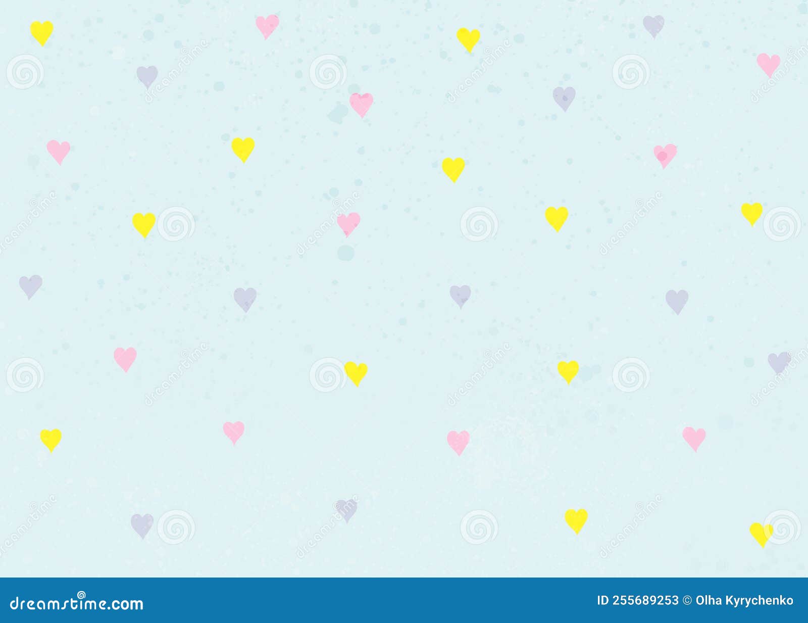 Cute Light Blue Background with Small Hearts. Seamless Pattern Stock ...